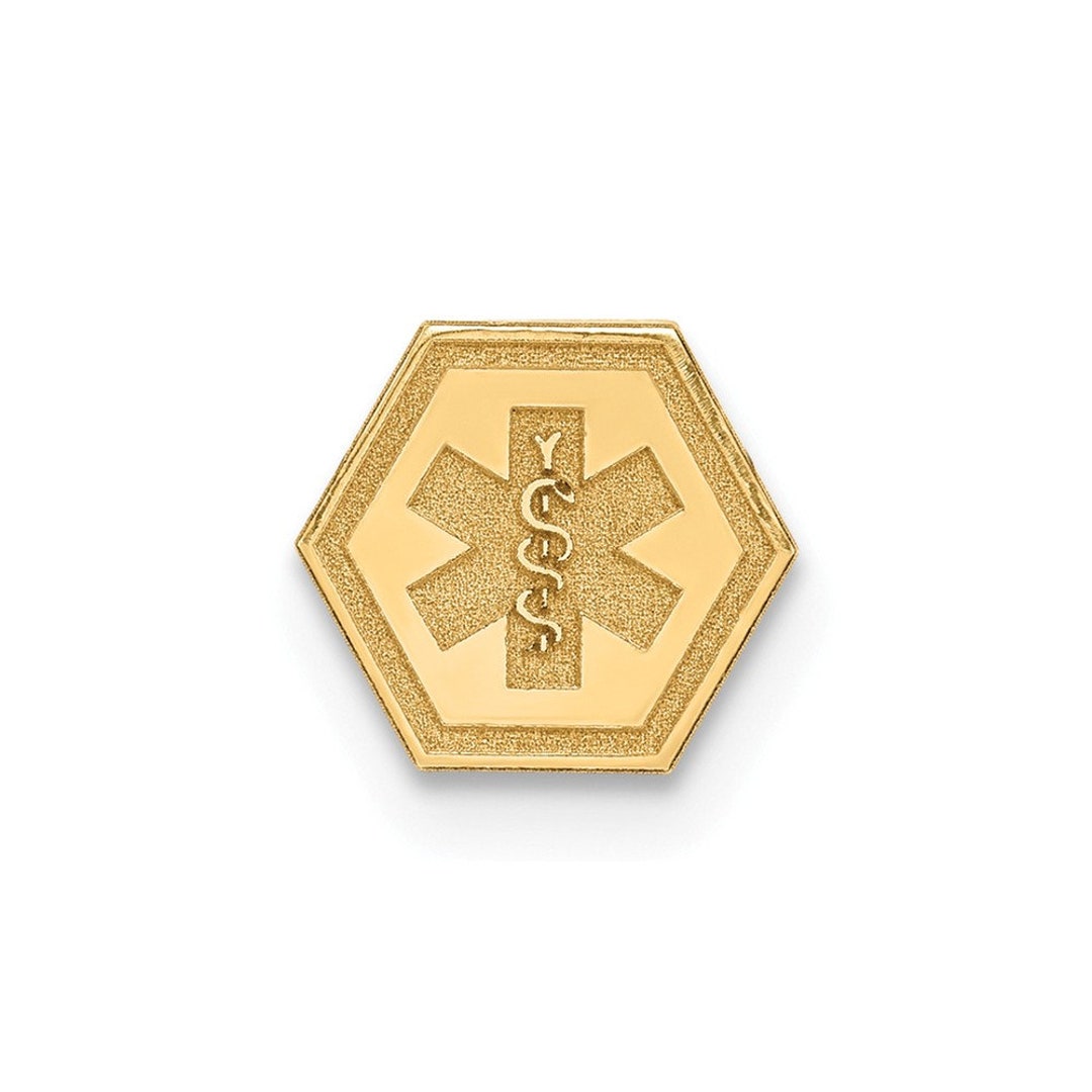 14K Non-enameled Attachable Medical Emblem Charm New Pendant Yellow ...