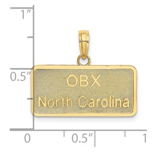 10K Gold OBX NORTH CAROLINA License Plate Charm - Etsy