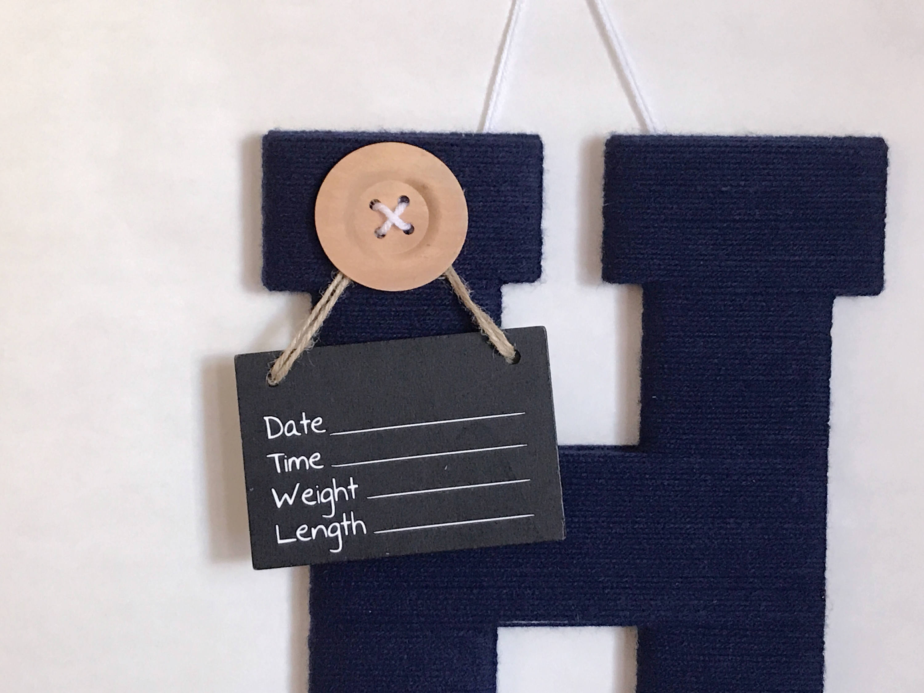 Hospital Door Hanger / Letter H / Baby Shower Gift / Yarn Letter / Baby ...