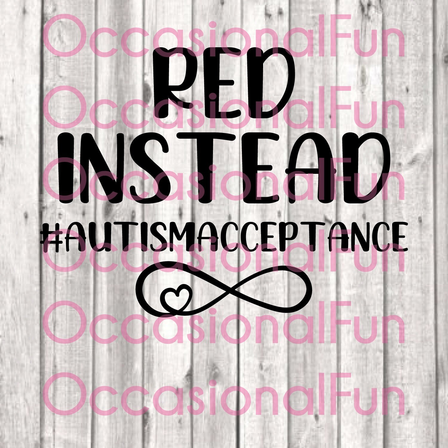 Red Instead Autism Awareness Digital SVG - Etsy