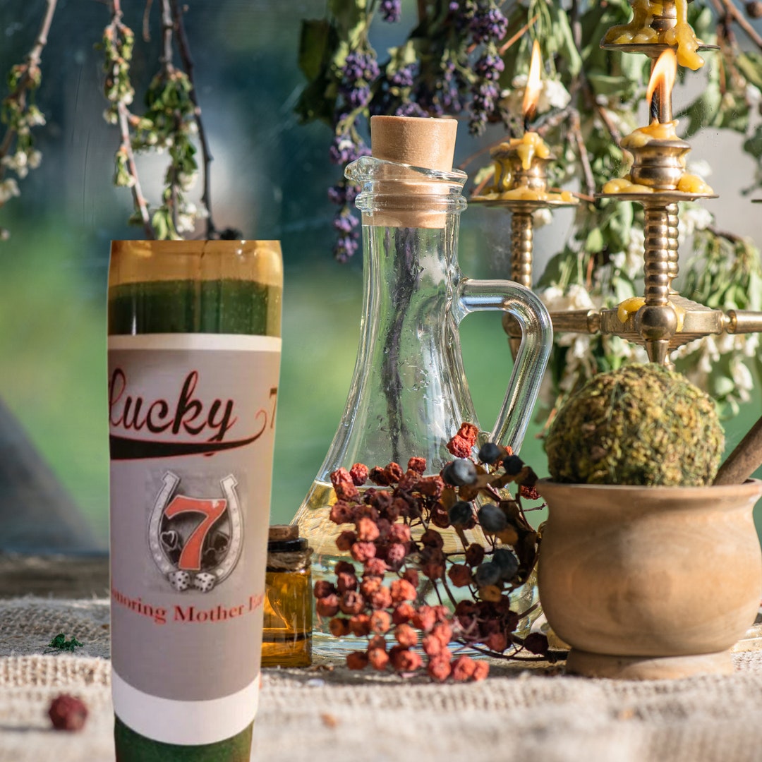 Lucky 7 Candle, Prosperity, Luck, Favor, Voodoo, Hoodoo, Witchcraft - Etsy