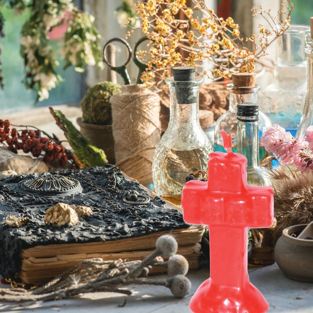 Red Master Key, Crucifix Candle, Voodoo, Hoodoo, Witchcraft - Etsy