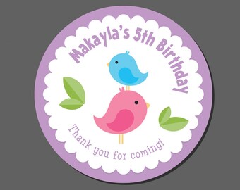 Bird Favor Tags. Set of 12. You're so Tweet. Bird Party - Etsy