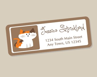 Cat address labels | Etsy