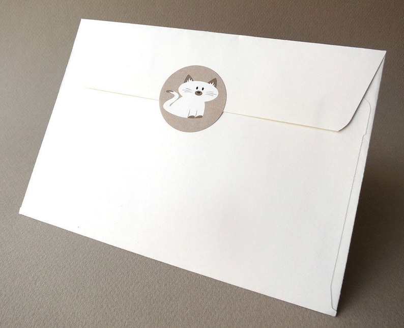 Cat Stickers Cat Envelope Seals Cat Labels Cat Favor - Etsy