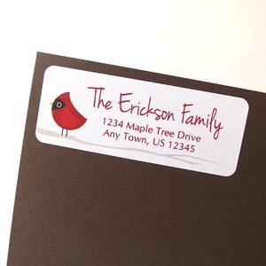 Cardinal Christmas Address Labels - Etsy