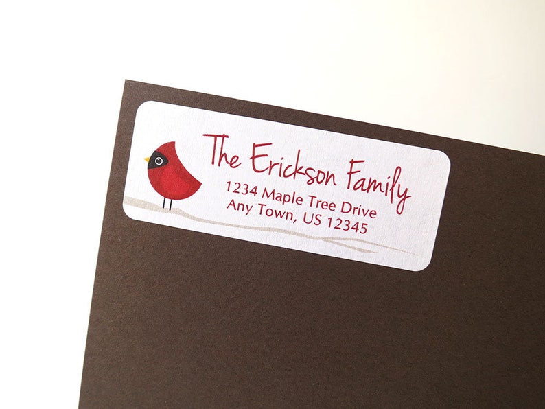 Cardinal Christmas Address Labels | Etsy