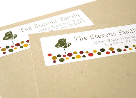 Personalized Fall Address Labels Autumn Stickers 60 Labels | Etsy