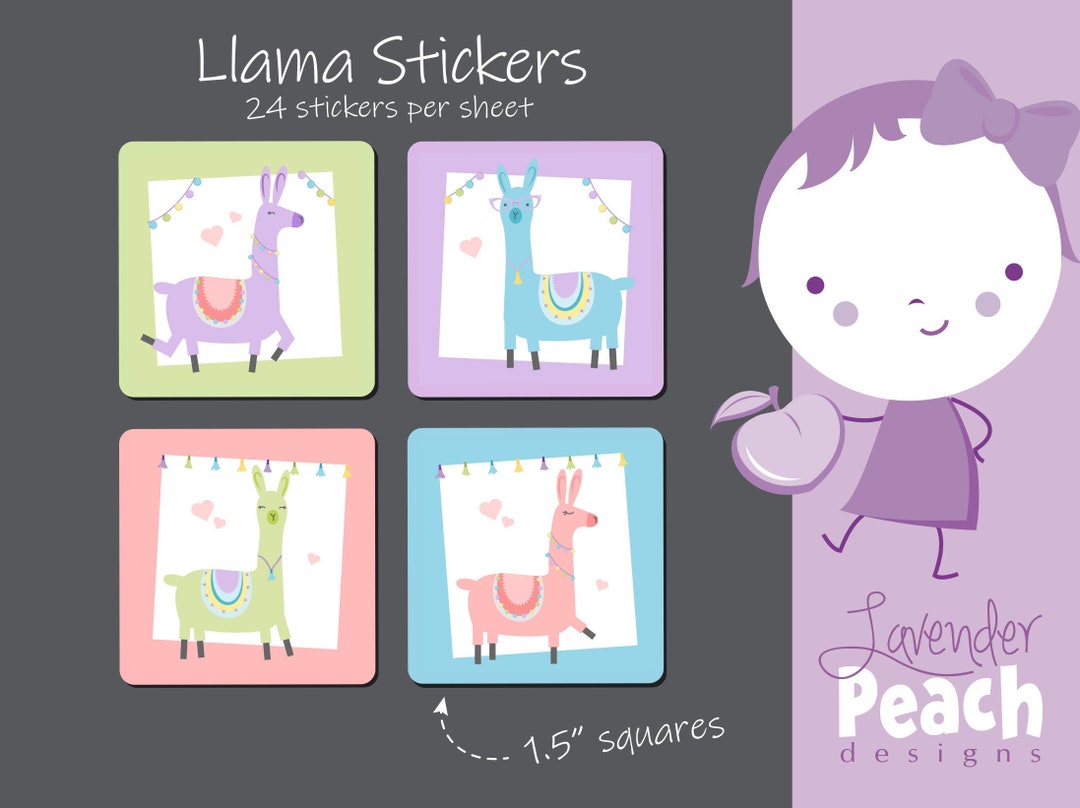 Llama Stickers - Planner Stickers, Party Favor Stickers, Envelope Seals ...