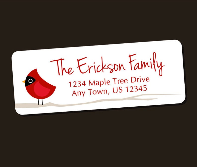 Cardinal Christmas Address Labels | Etsy