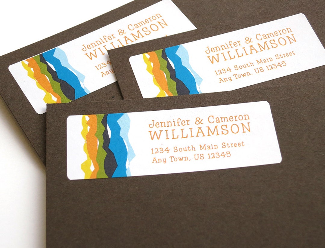 Custom Address Label Stickers: Colorful Stripes, Personalized Return ...