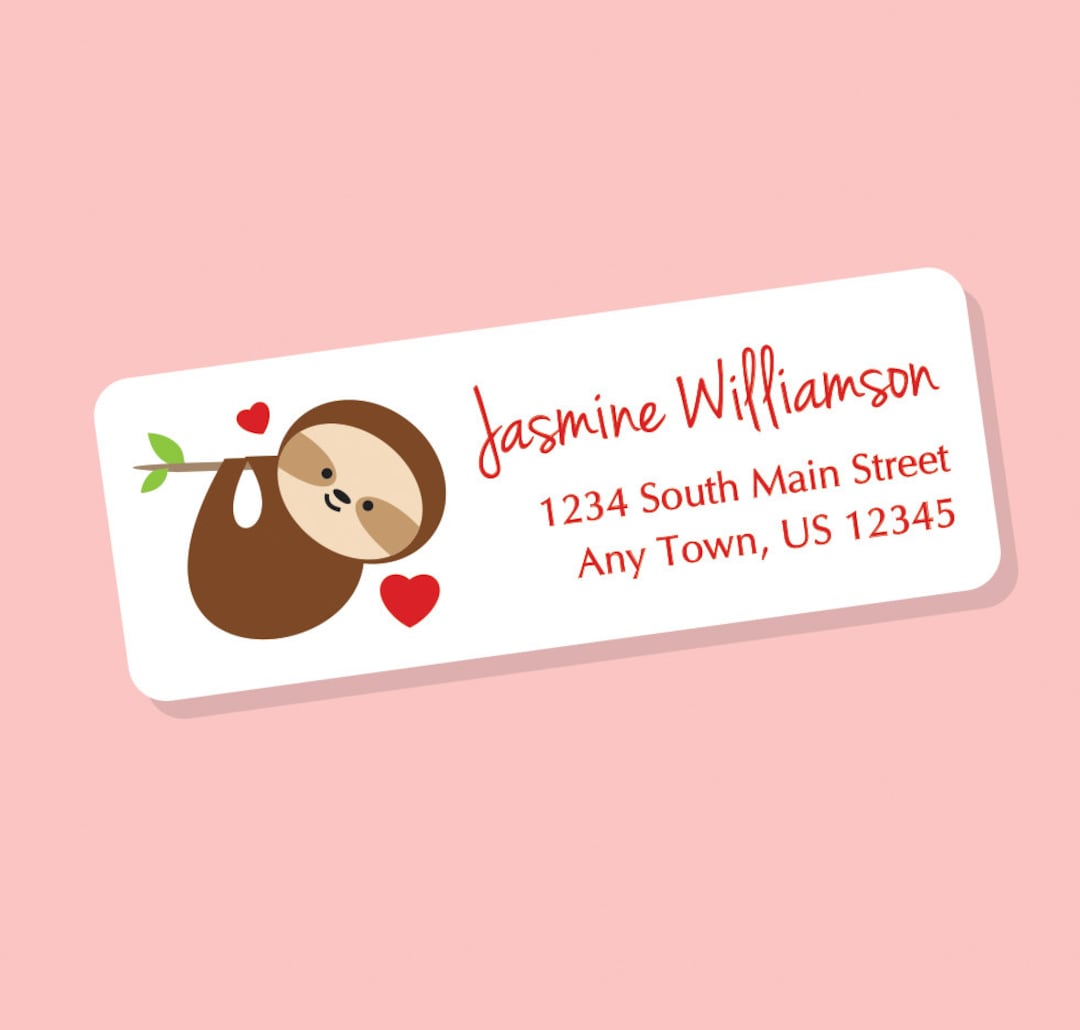 Sloth Address Label, Sloth Stickers, Sloth Theme, Sloth Labels, Sloth ...