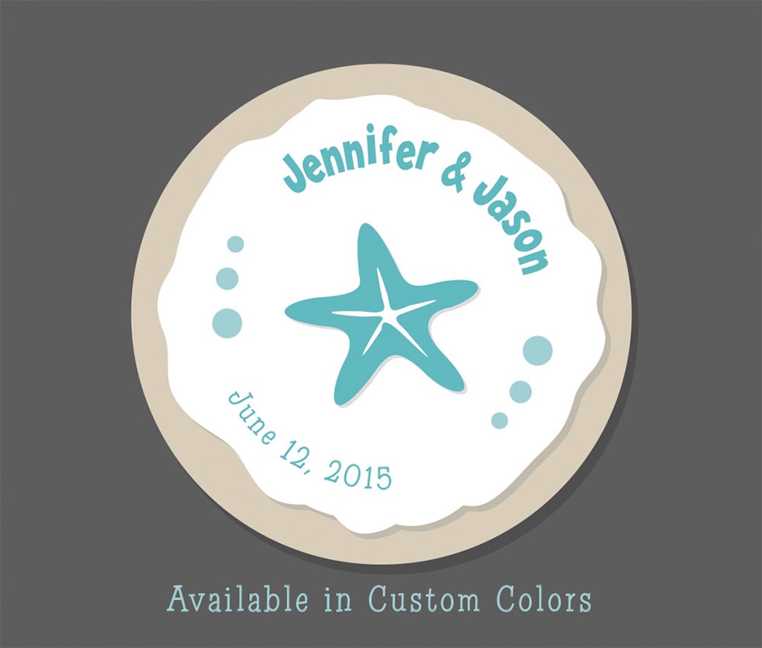 Starfish Wedding Favor Stickers for Beach Wedding - Etsy