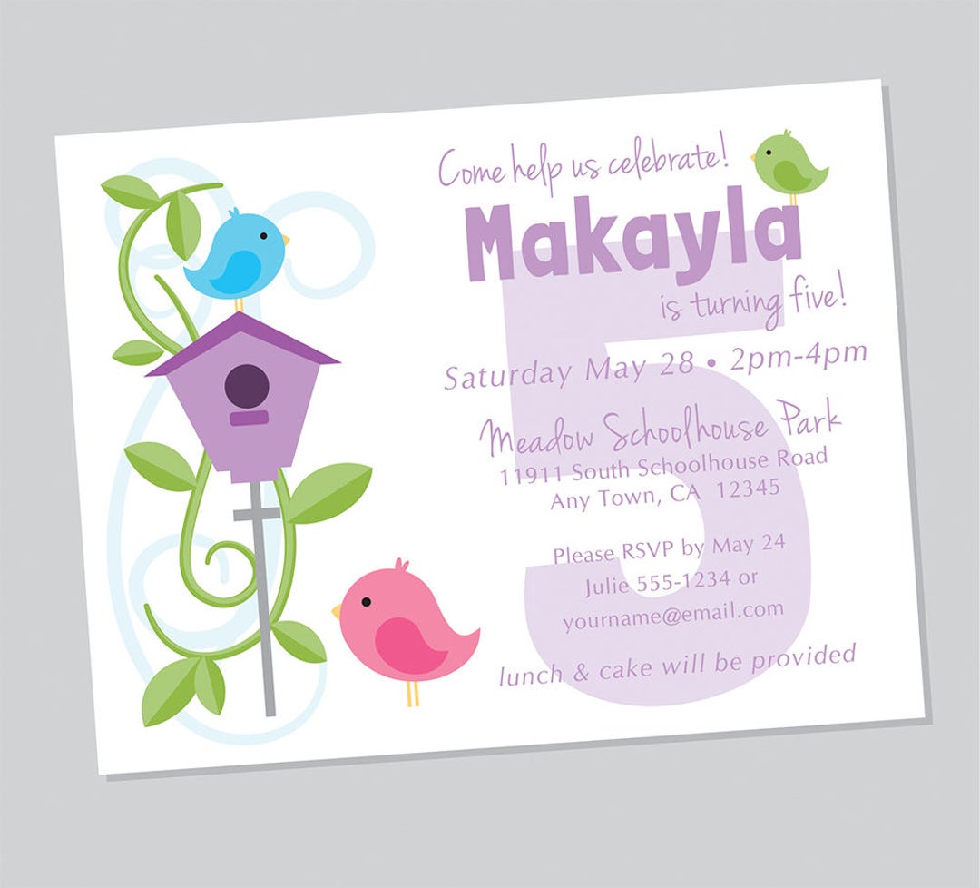 Bird Invitations, Birdhouse, Bird Theme, 12 Invitations W/ Envelopes ...