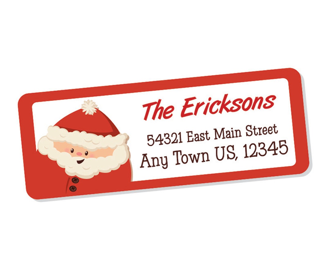 Santa Address Labels, Santa Gift Tag Stickers, Gift Tags, Christmas ...