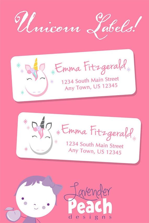 Unicorn Address Label Stickers | Etsy