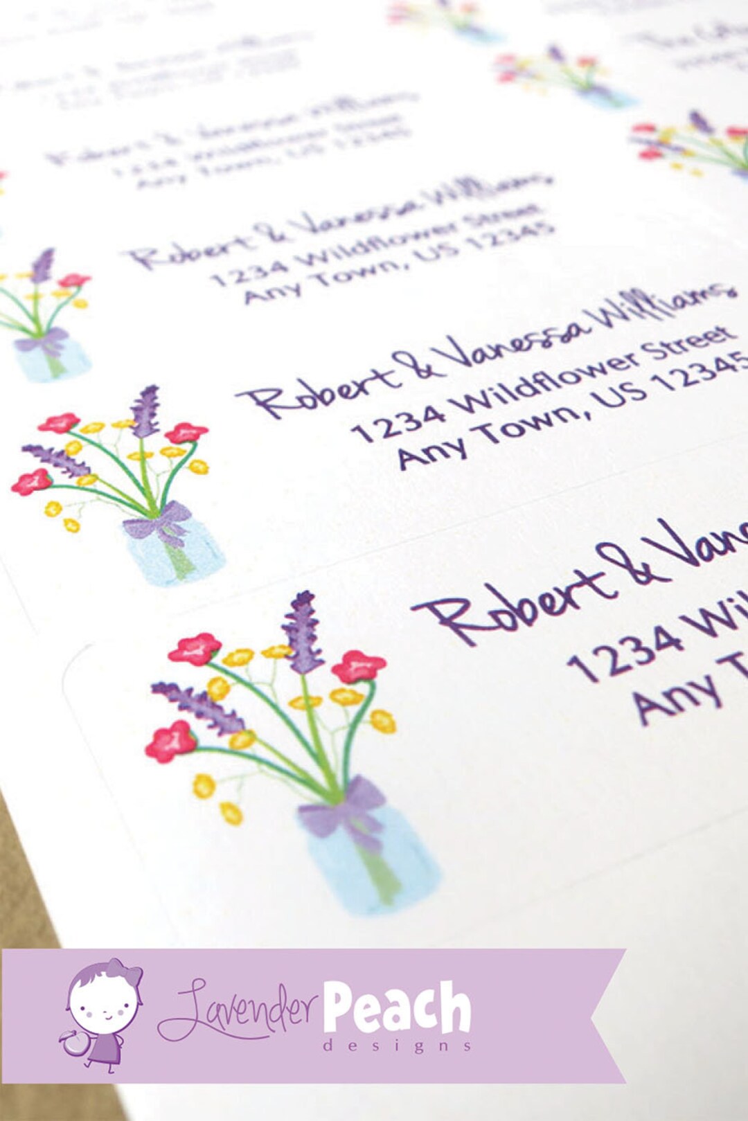 Wildflower Bouquet Address Labels, Personalized Return Address Stickers ...