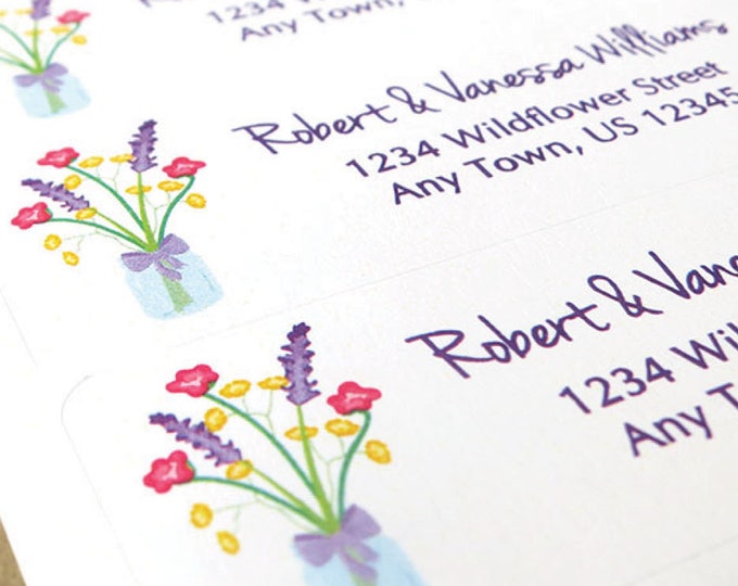 Flower Address Labels, Wildflower Labels, Return Address Labels ...
