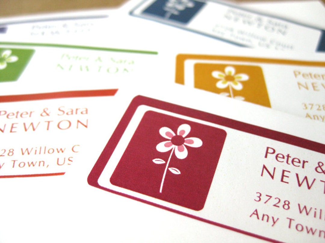 Daisy Flower Personalized Address Labels: Custom Return Stickers - Etsy