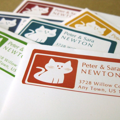 Orange Peonies Custom Address Labels or Stickers | Etsy