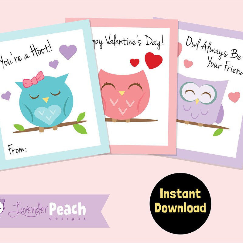 Owl Valentine Card - Etsy