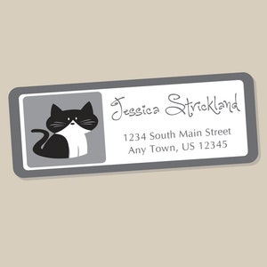 Tuxedo Cat Address Labels, Return Address Labels, Address Stickers, Cat ...