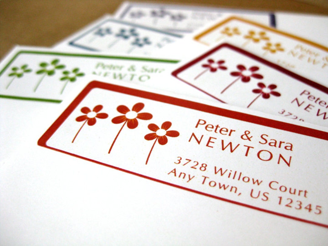 Daisy Flower Personalized Address Labels: 60 Custom Stickers - Etsy