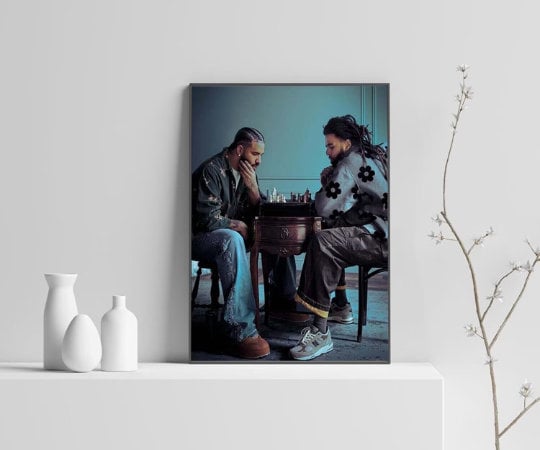 Drake And J Cole First Person Shooter Music Video Chess Poster sold by ...