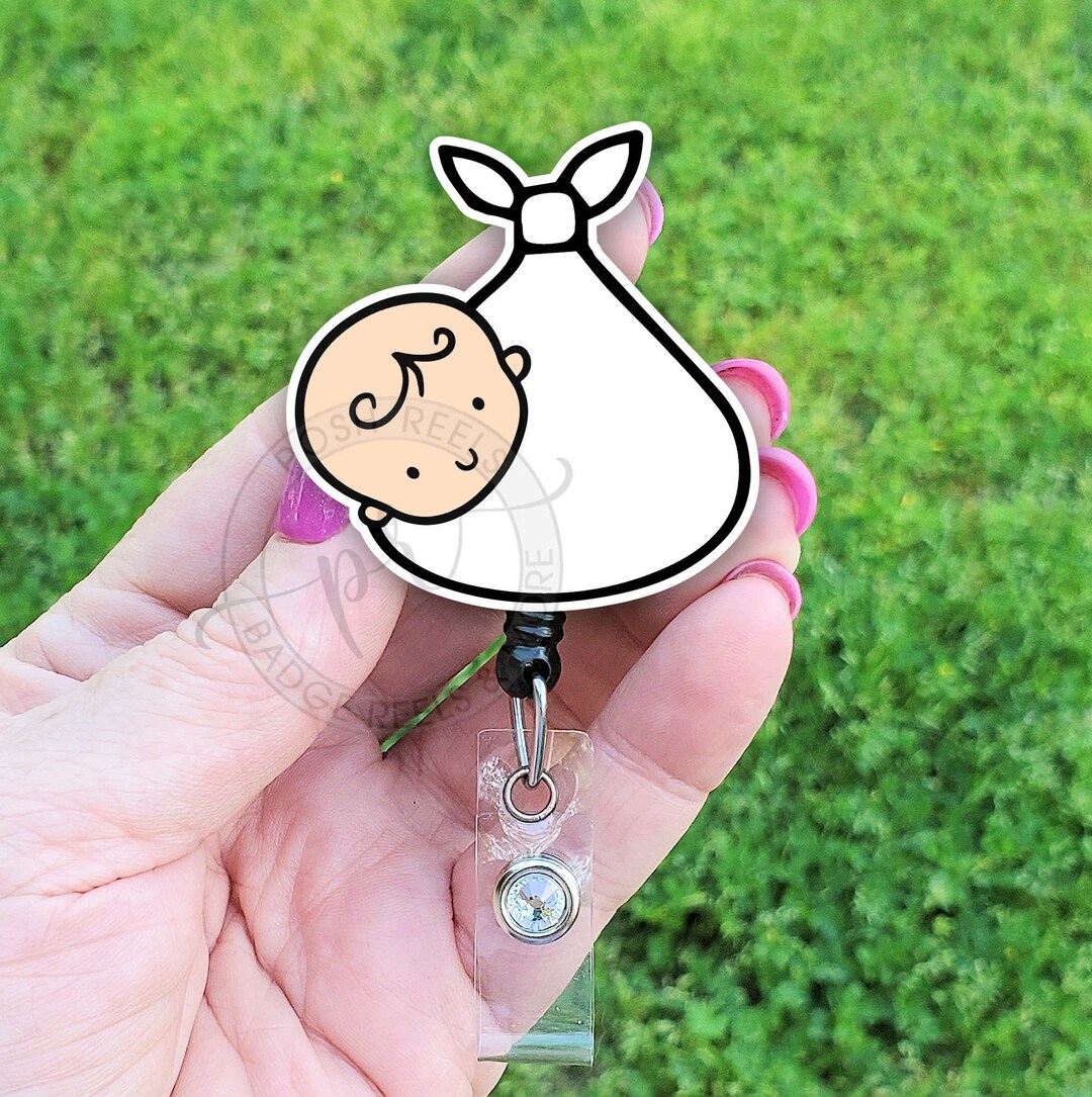 L&D Nurse Badge Reel Cute Newborn Baby Badge Holder, NICU, Labor and ...