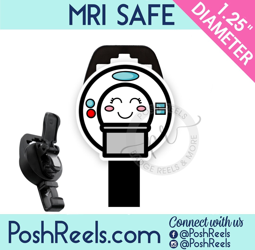 MRI Safe Retractable Badge Reel - Cute Kawaii MRI Machine Badge Reel ...