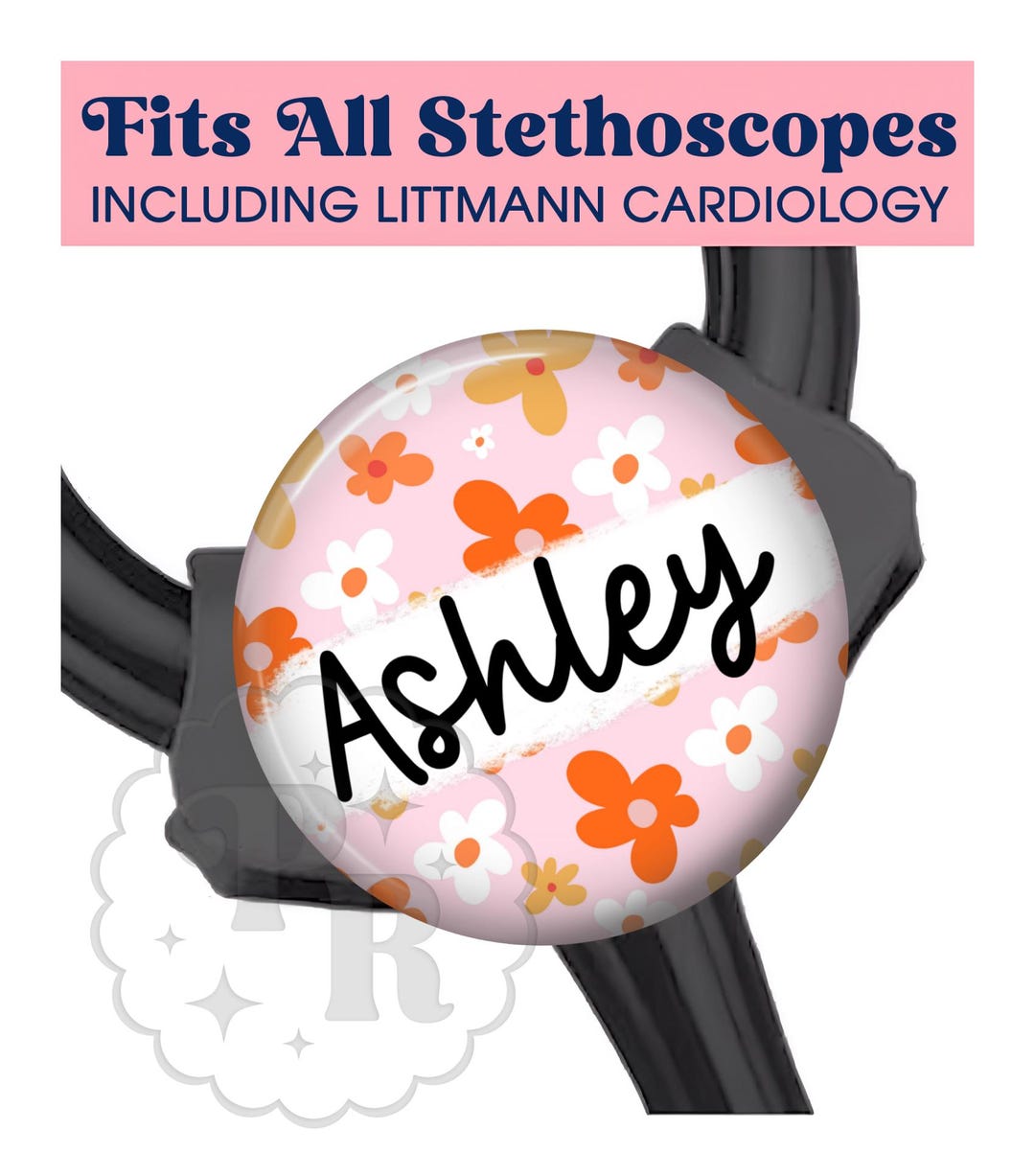 Pink Spring Floral Stethoscope ID Tag - Cardiology Stethoscope ID Tag ...