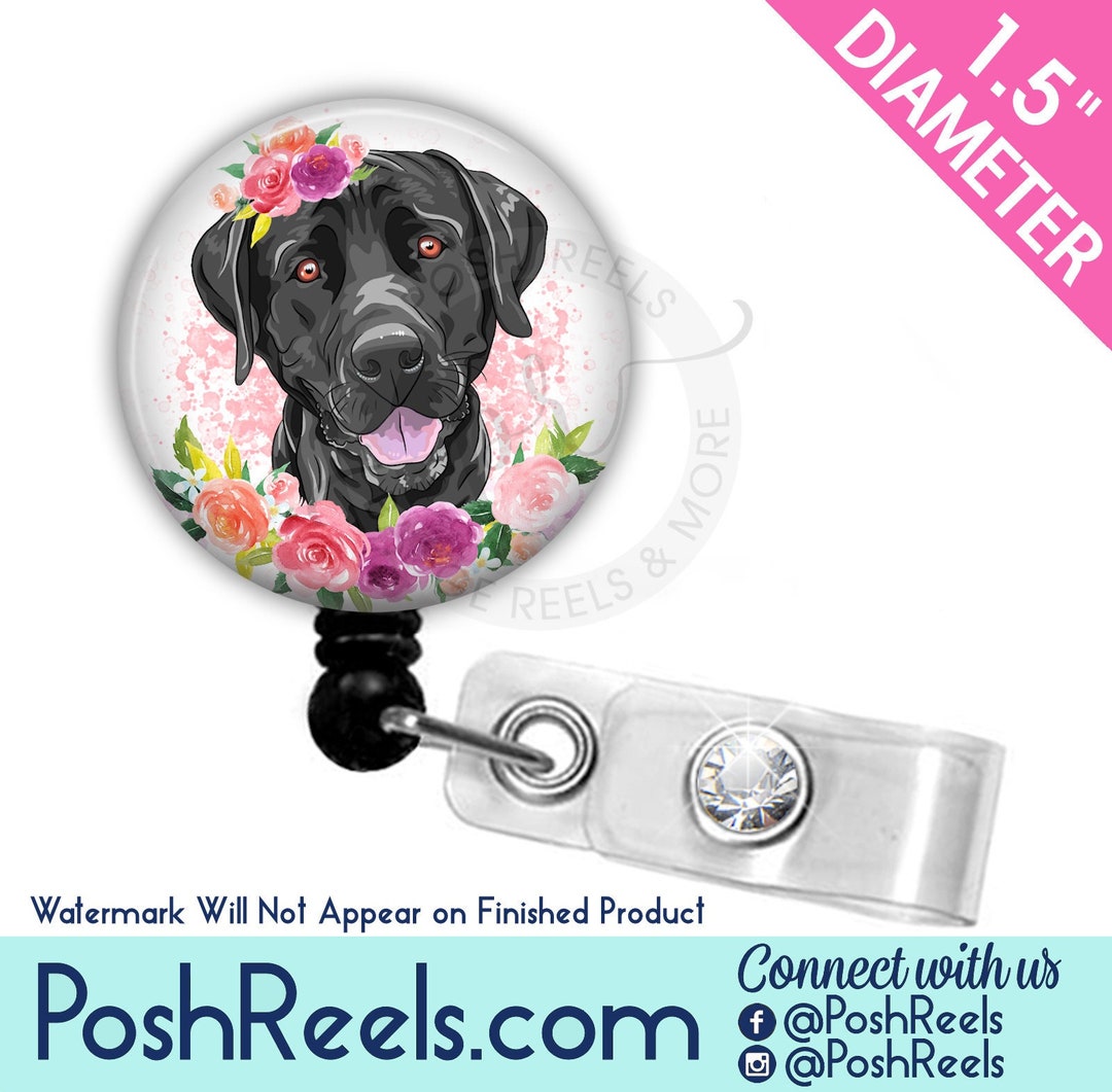Black Labrador Retriever Badge Reel Dog Breed Dog Mama Stethoscope Tag ...