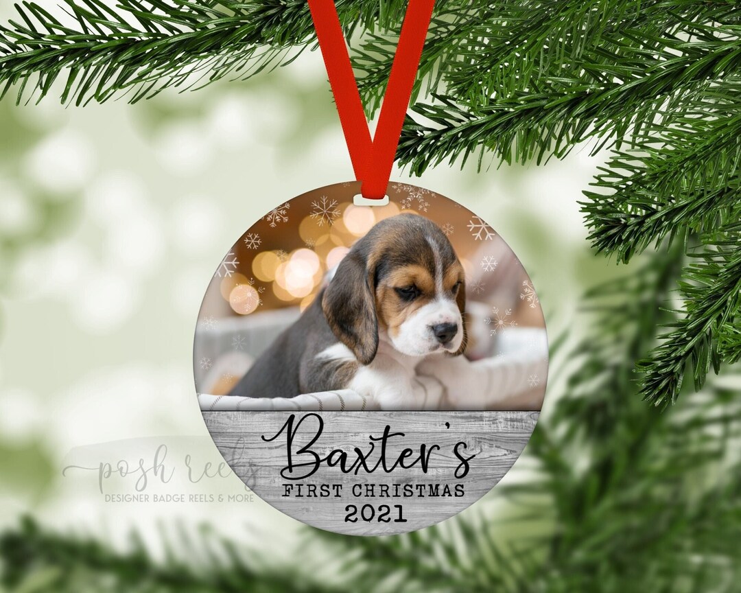 Puppies First Christmas Ornament - Personalized Dog Picture Ornament ...