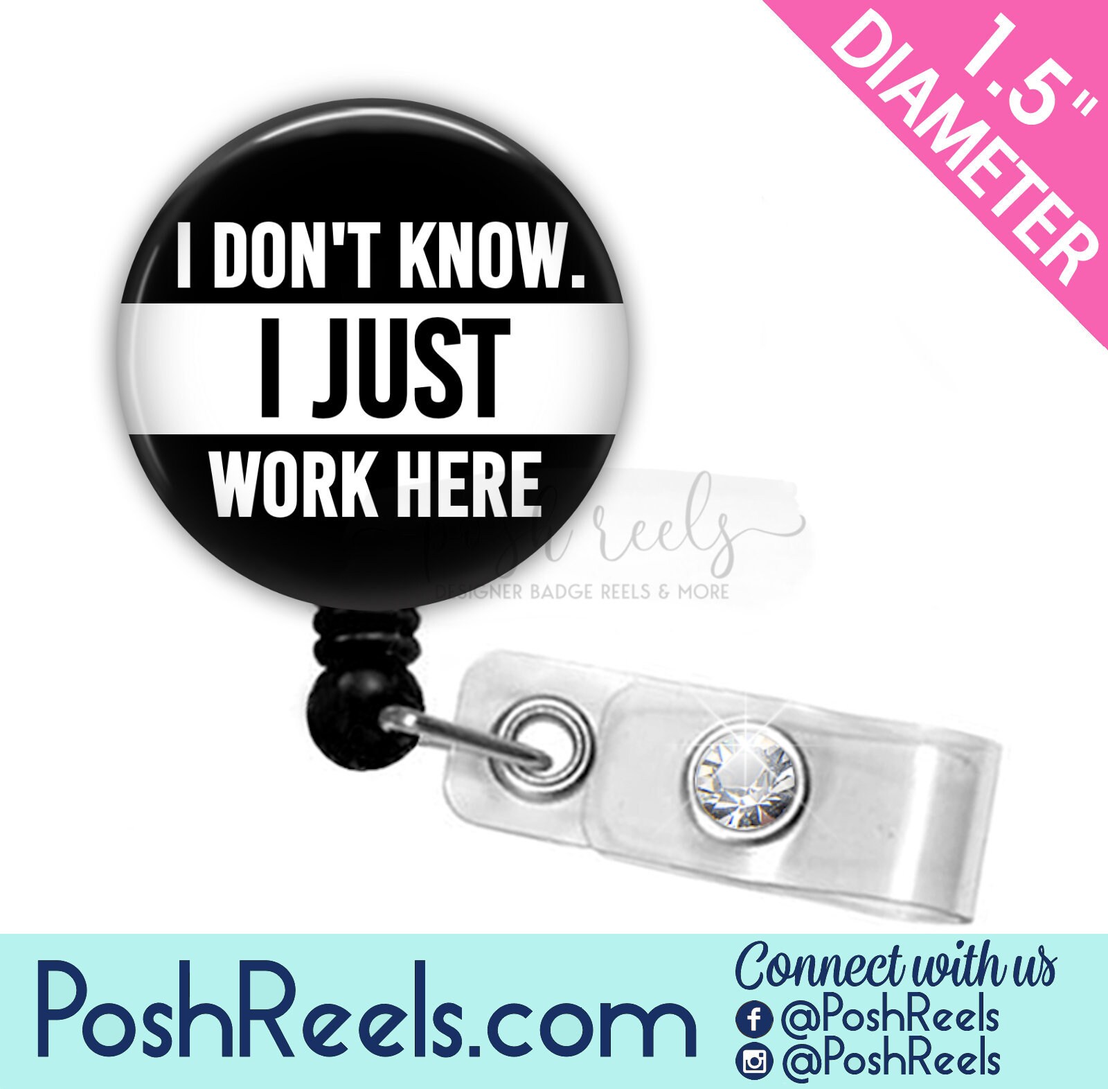 Funny Badge Reel I Don't Know. I Just Work Here Badge | Etsy