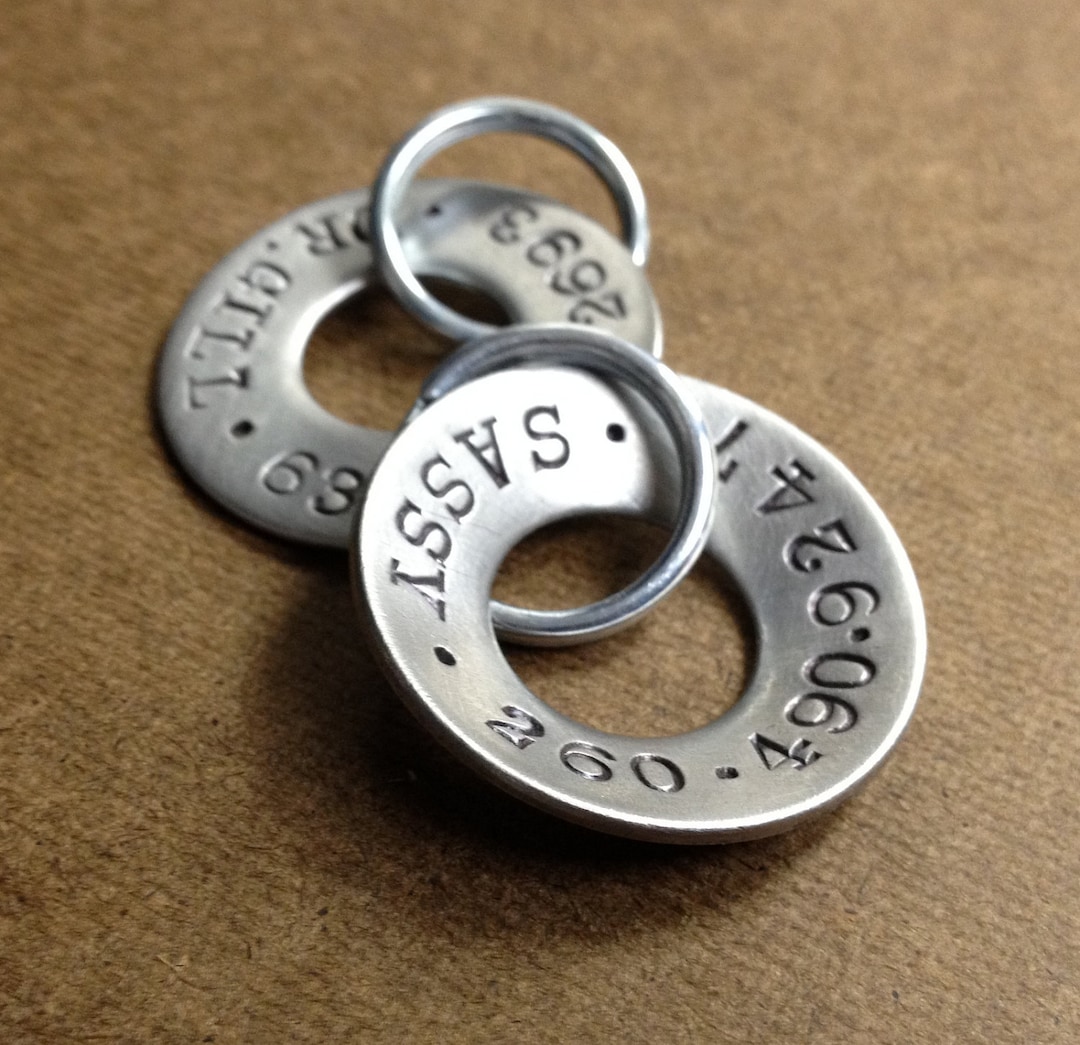 Hand Stamped Dog Tags Made to Order 1-1/4 Brushed - Etsy