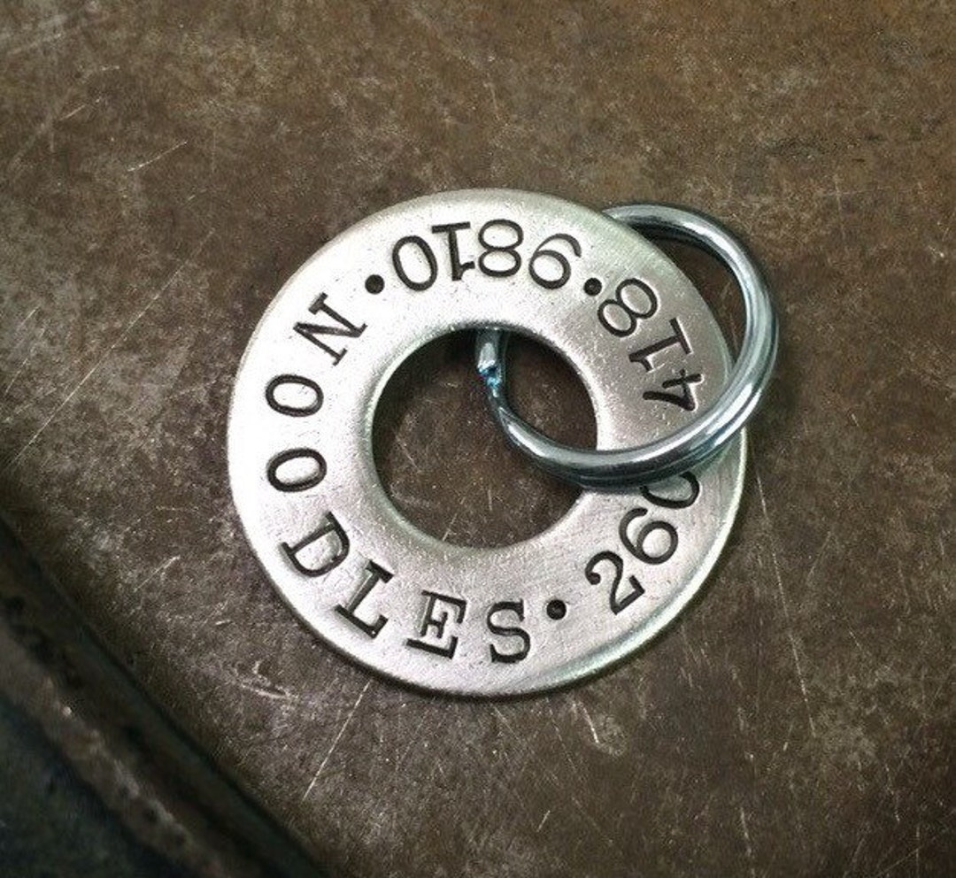 Dog Tag, Dog ID Tag, Hand Stamped Dog Tag, Dog Tag for Collar, Pet ID ...
