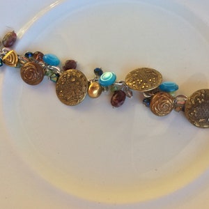 Silver Vintage Button Bracelet/ Antique Assemblage Bracelet/gift/button ...