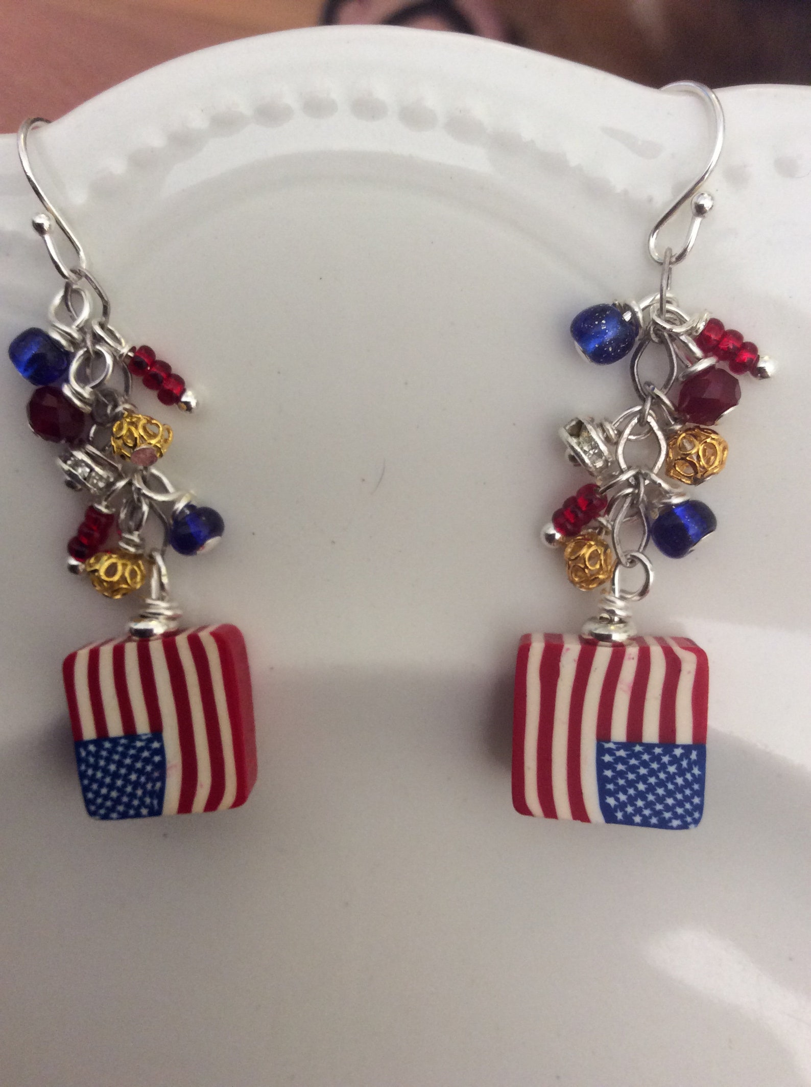 American Flag Jewelry/american Flag Dangle Earrings/american Flag ...