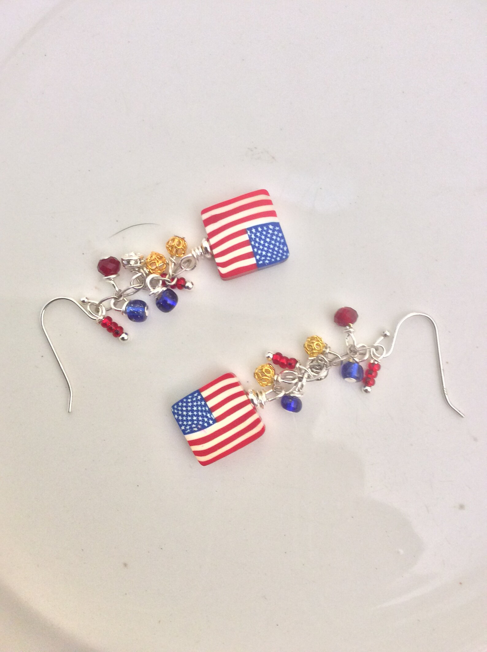 American Flag Jewelry/american Flag Dangle Earrings/american Flag ...