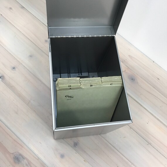 Industrial Metal Card File Holder Desk Top Metal - Etsy