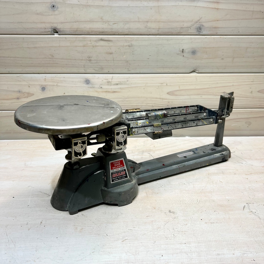 Vintage Chemistry Classroom Scale, Ohaus Triple Beam Balance Scale With ...