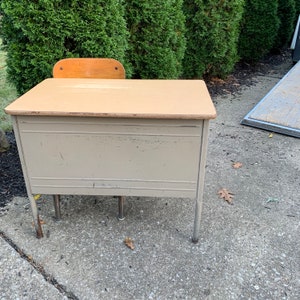 Vintage School Desk Metal, Cubby Desk, School Desk, 7 in Stock 25" H - Etsy