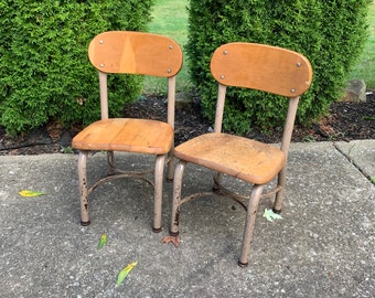 Wood School Chair | Etsy