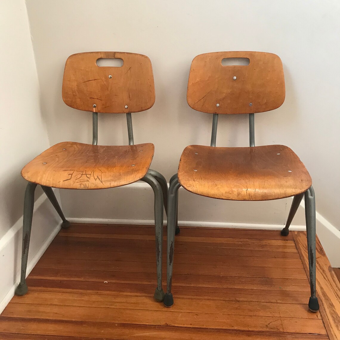 School Chair Adult Sized American Made Wood and Metal - Etsy