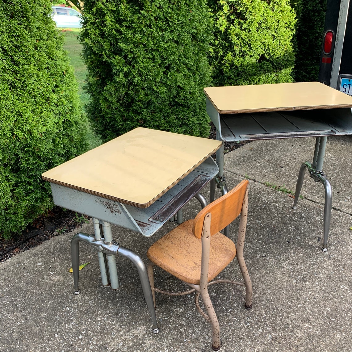 Vintage School Desk Metal school Desk Adult Size Desk | Etsy