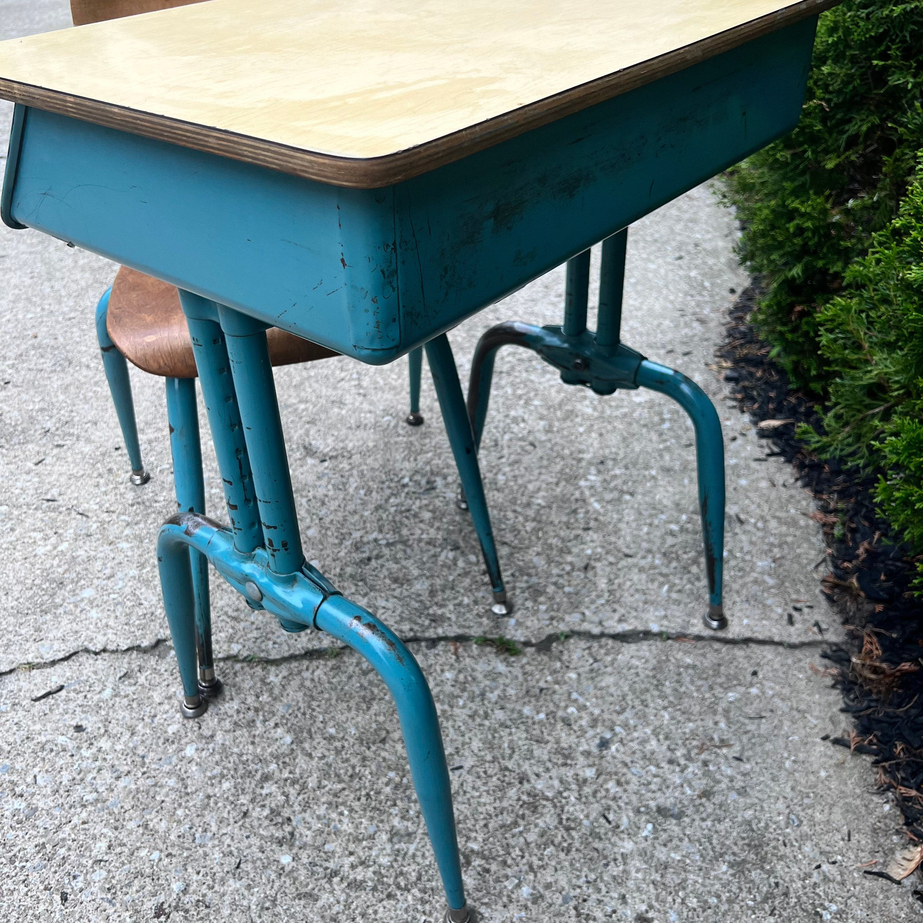 Vintage Metal School Desk – Adjustable Height, Pittsburgh PA - Etsy