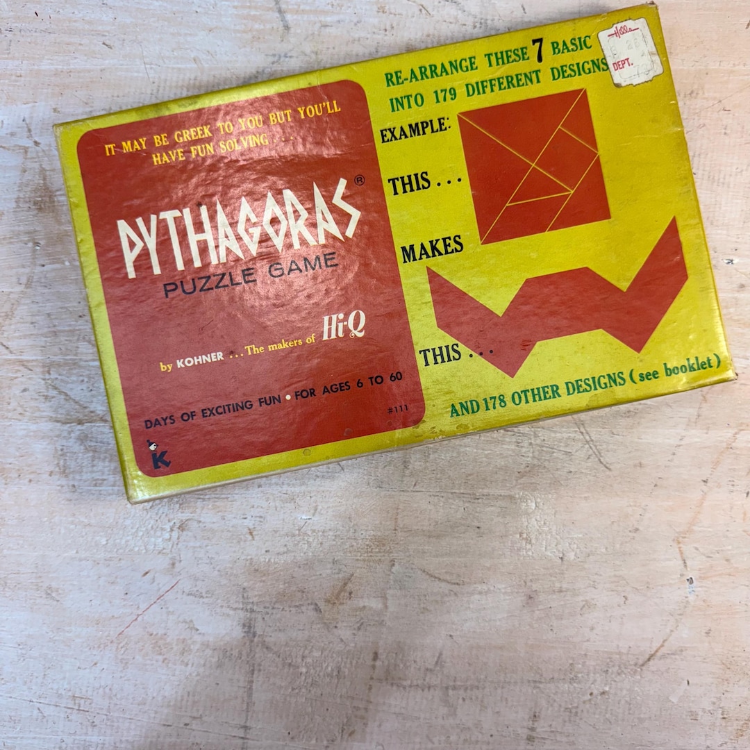 Vintage Pythagoras Hi Q Game Puzzle Game Tangrams Etsy