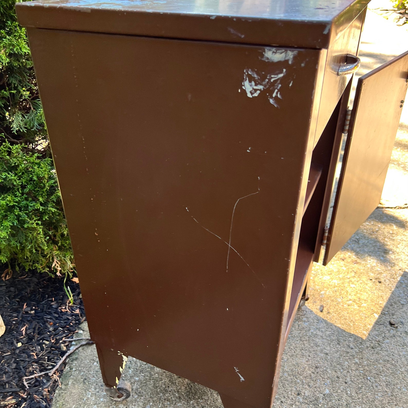 Vintage Metal Kitchen Cabinet Mid Century Brown Kitchen - Etsy