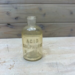 Vintage Science Apothecary Clear Bottle , Embossed Chemistry Classroom ...