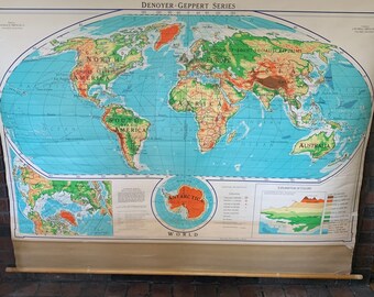 Pull Down World Map - Etsy